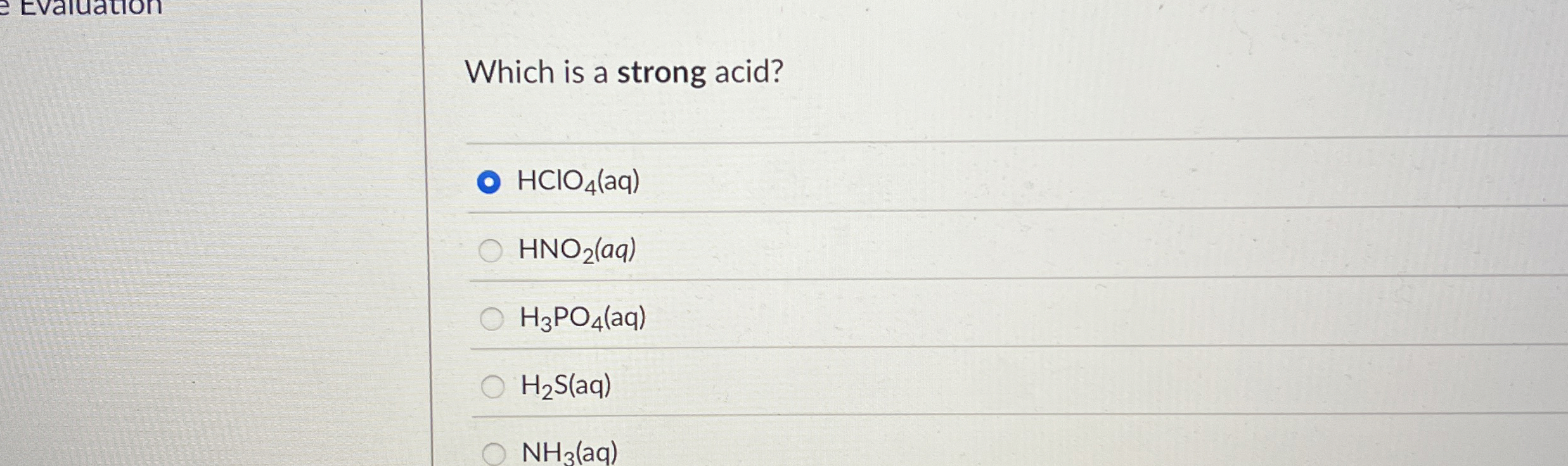 Solved Which is a strong | Chegg.com
