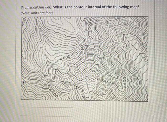 Solved (Numerical Answer) What is the contour interval of | Chegg.com