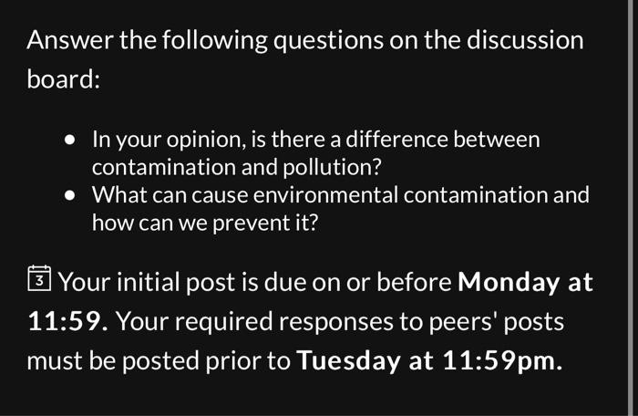 Solved Answer the following questions on the discussion | Chegg.com