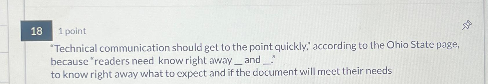Solved 181 ﻿point"Technical communication should get to the | Chegg.com
