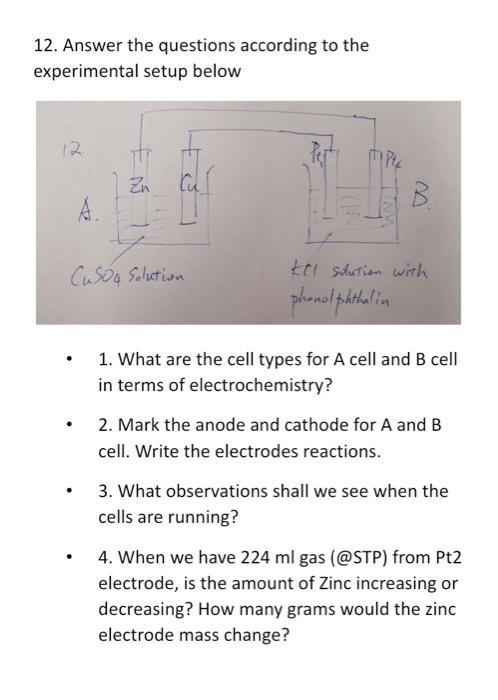 Solved 12. Answer the questions according to the | Chegg.com