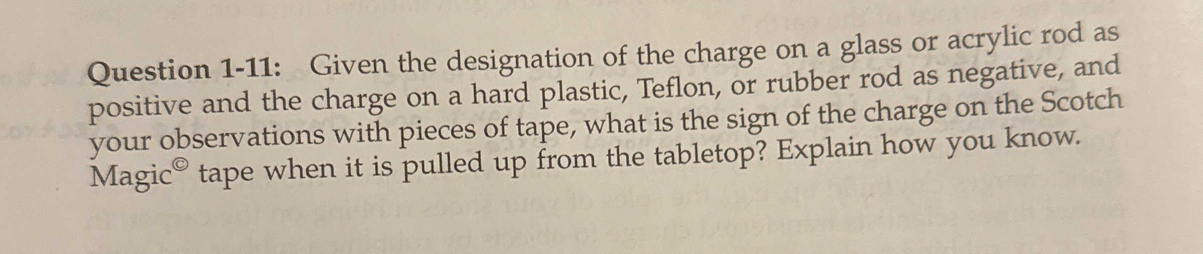 Solved Question 1-11: Given the designation of the charge on | Chegg.com