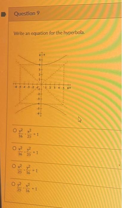 Solved Question 9 Write An Equation For The Hyperbola 4 