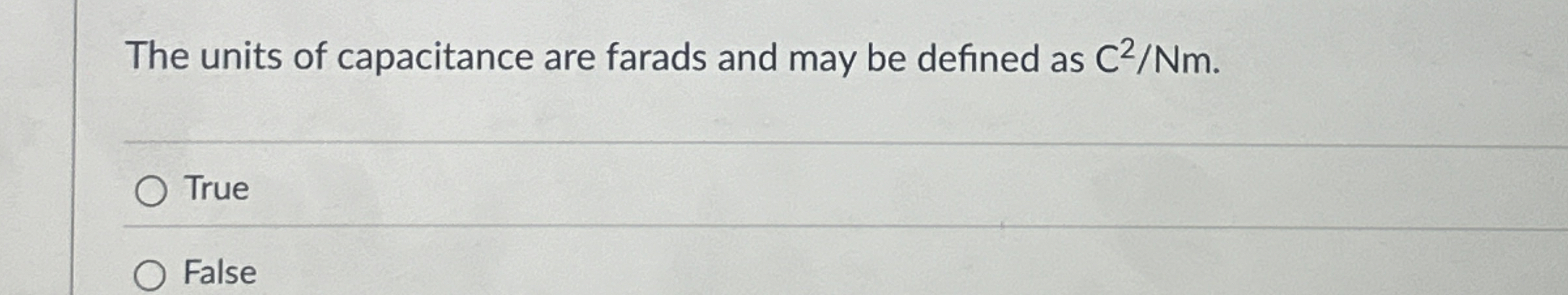 Solved The units of capacitance are farads and may be | Chegg.com
