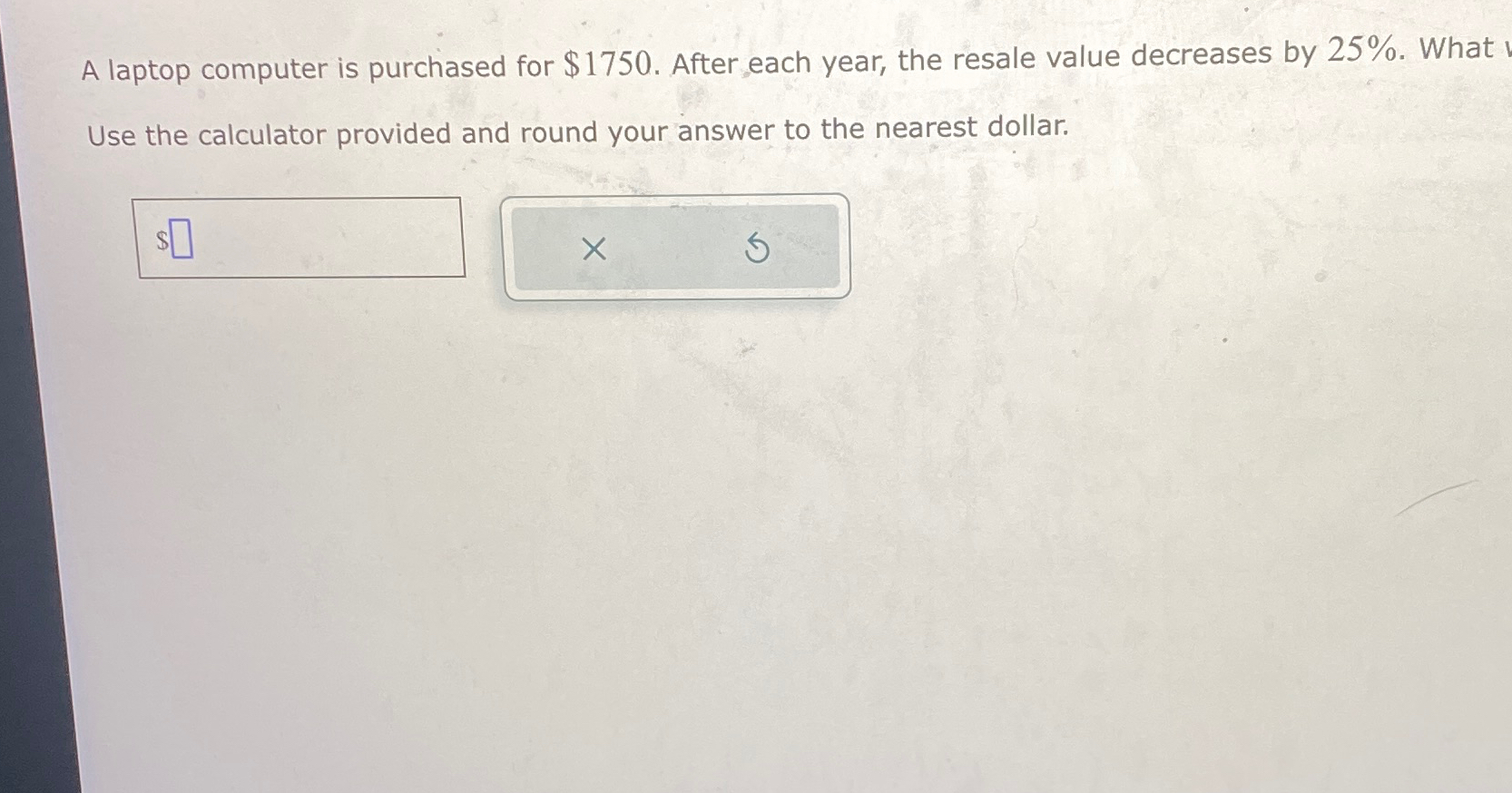 Solved A laptop computer is purchased for $1750. ﻿After each | Chegg.com