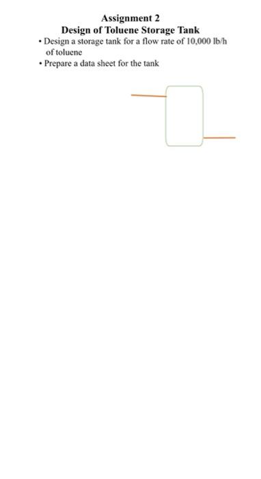 Solved Assignment 2 Design of Toluene Storage Tank • Design | Chegg.com
