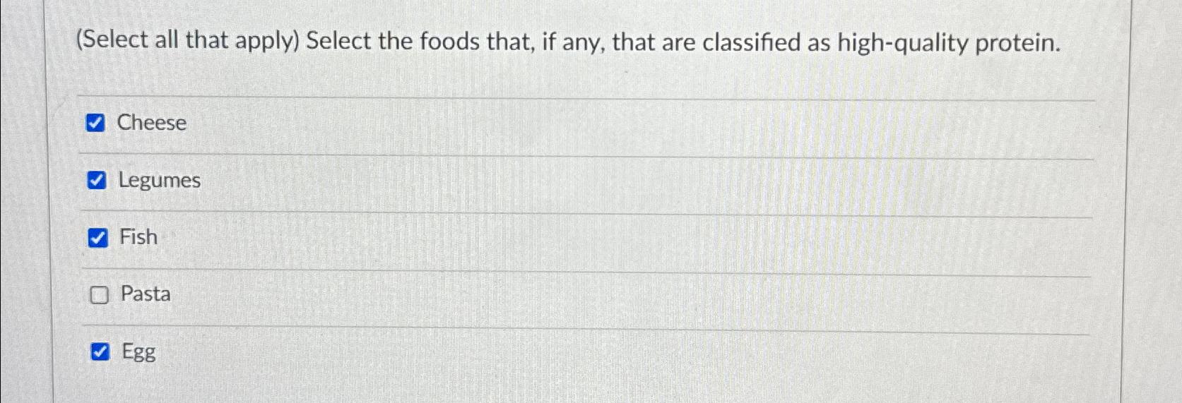 Solved (Select all that apply) ﻿Select the foods that, if | Chegg.com