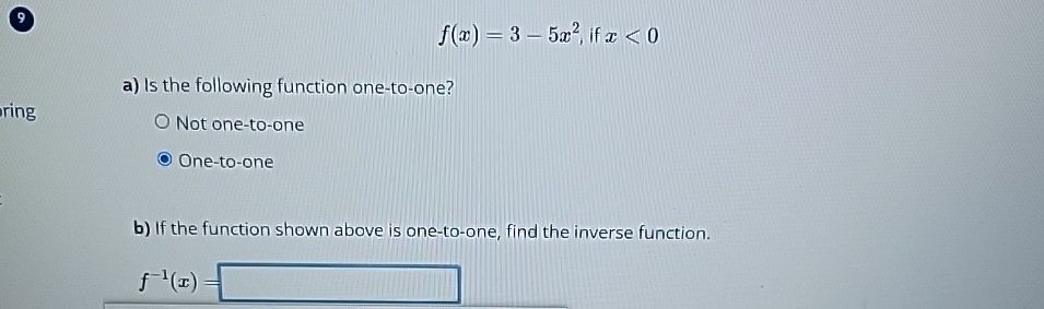 Solved f(x)=3-5x2, if x