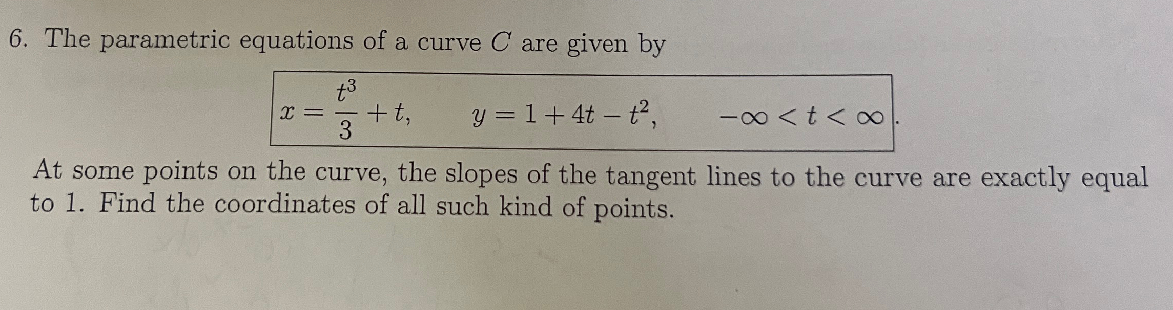 The parametric equations of a curve C ﻿are given | Chegg.com