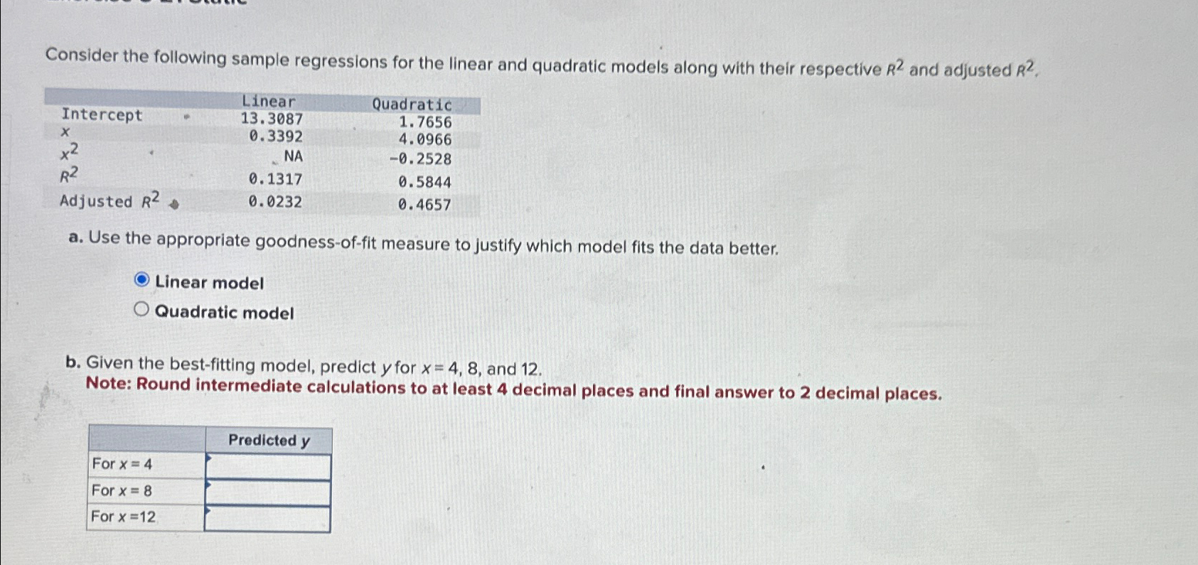 Solved Consider the following sample regressions for the | Chegg.com