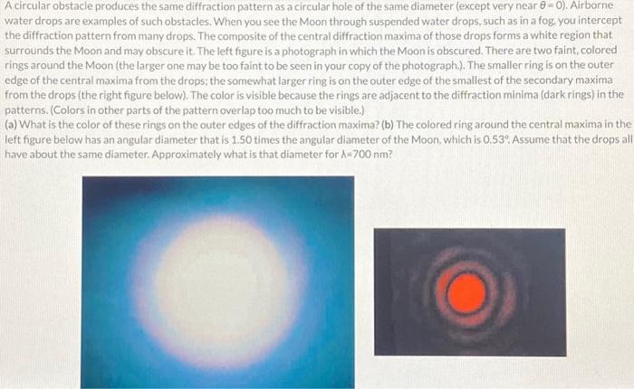 Solved A Circular Obstacle Produces The Same Diffraction
