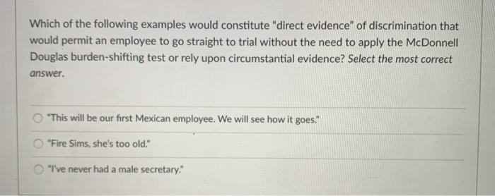 Solved Which of the following examples would constitute | Chegg.com