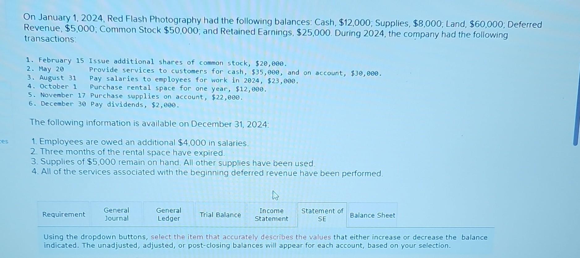Solved \r\nUsing the dropdown buttons, select the item that | Chegg.com