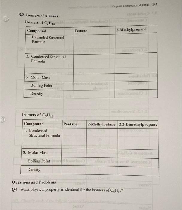 Solved B.1 Structures and Names of Alkanes Copyright @2014 | Chegg.com