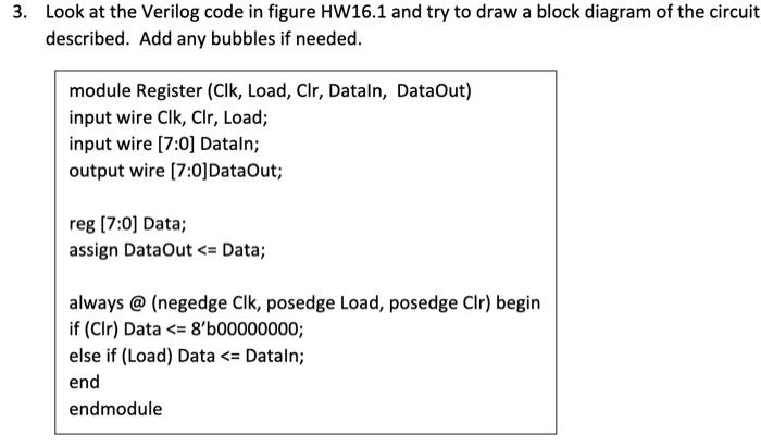 Solved Look at the Verilog code in figure HW16.1 and try to | Chegg.com