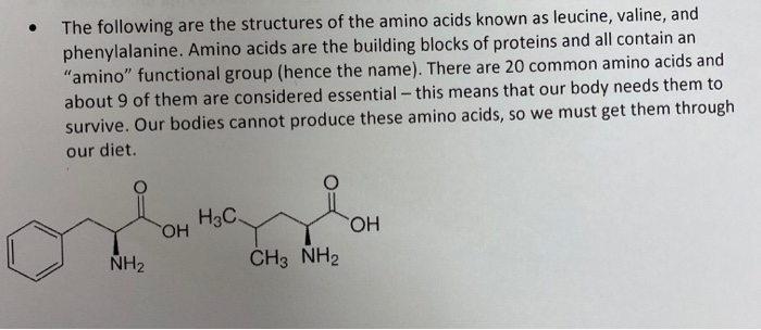 Solved . The following are the structures of the amino acids | Chegg.com
