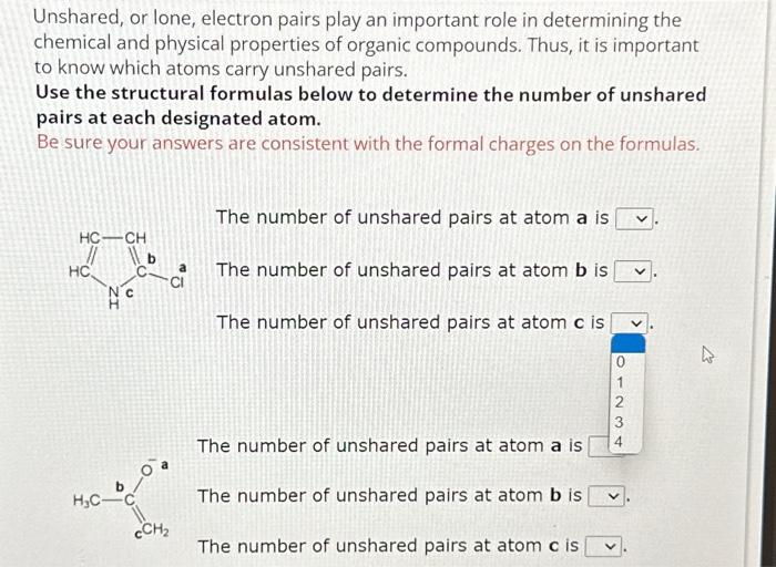 Solved Unshared, or lone, electron pairs play an important | Chegg.com