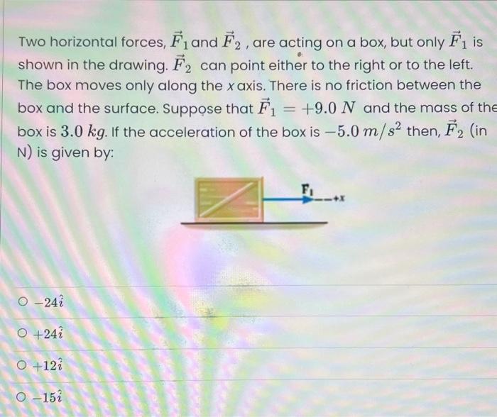 Solved Two horizontal forces, F1 and F2, are acting on a | Chegg.com