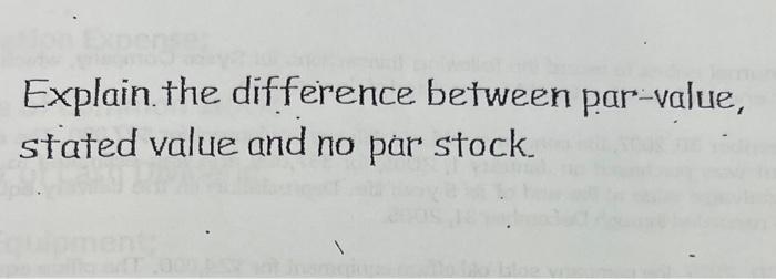 Solved Explain the difference between par-value, stated | Chegg.com
