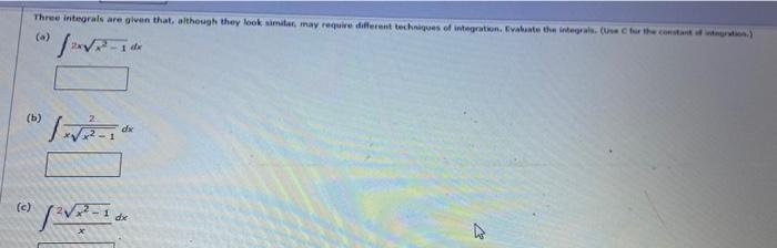 Solved Three integrals are given that, although they look | Chegg.com