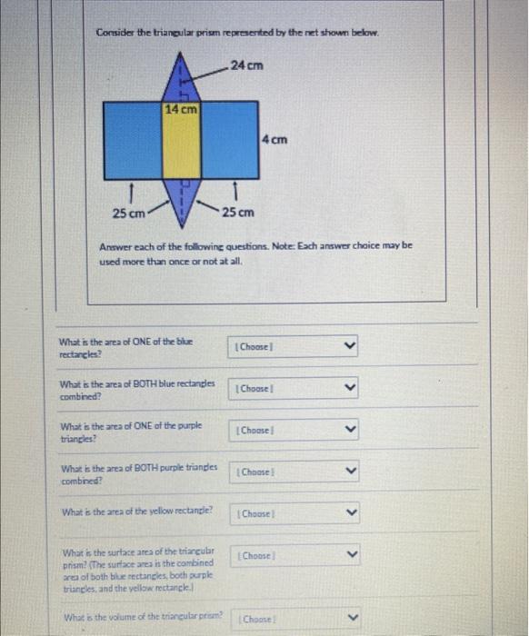 Solved Consider the triancular prism represented by the net | Chegg.com