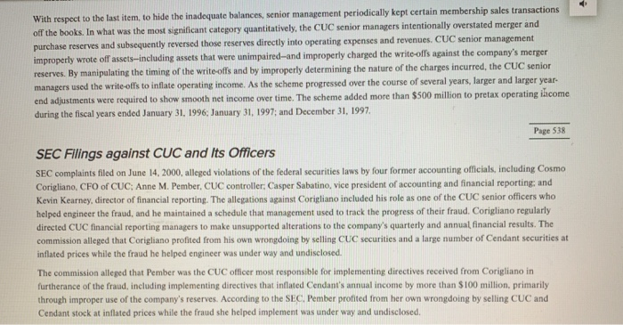 = Major Case 4 Cendant Corporation' The Merger of HFS | Chegg.com