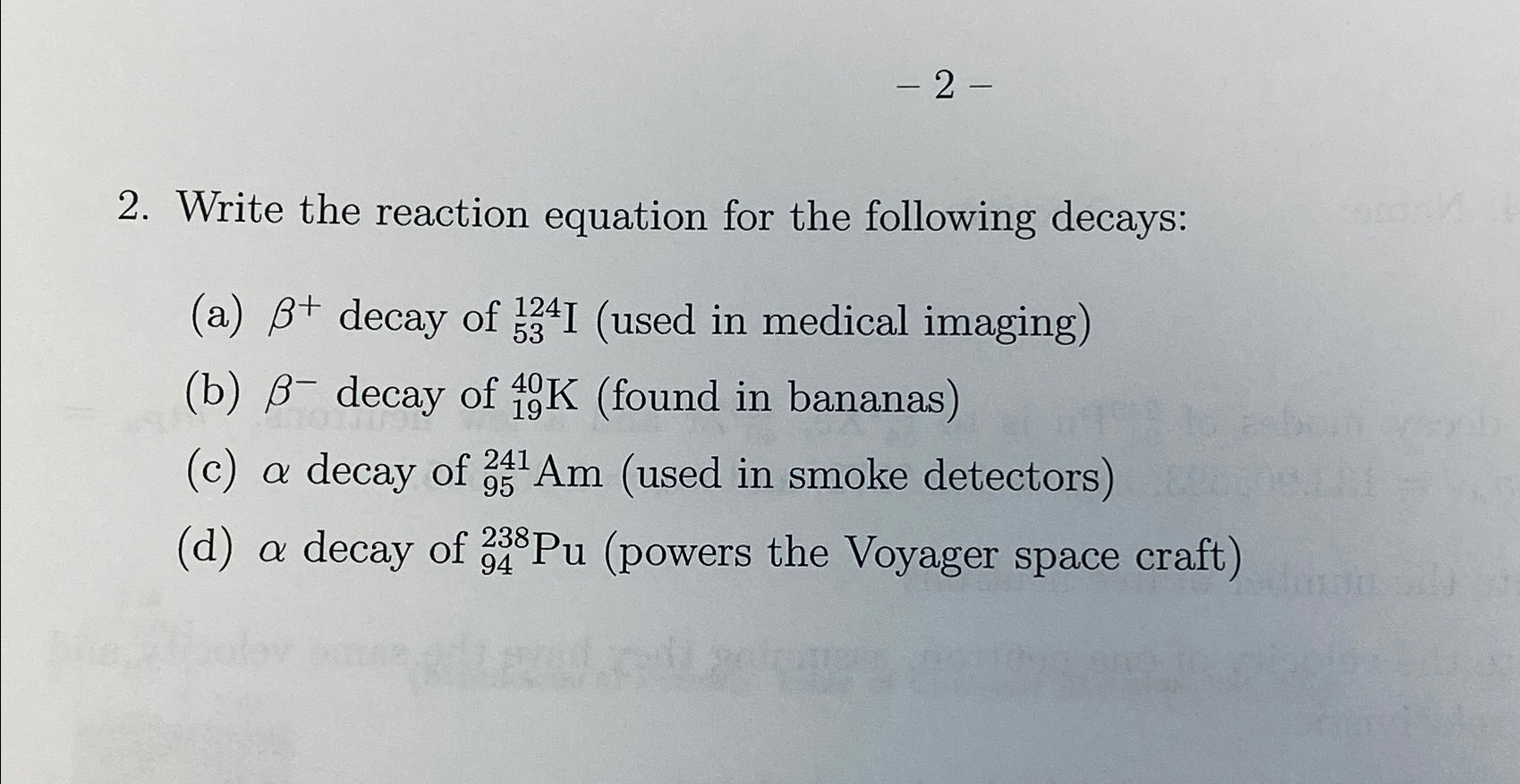 Solved -2-2. ﻿Write the reaction equation for the following | Chegg.com
