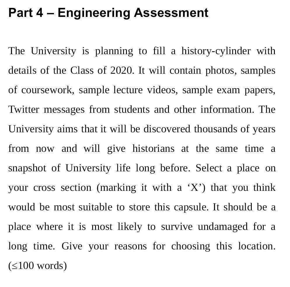 Solved Part 4 - Engineering Assessment - The University is | Chegg.com