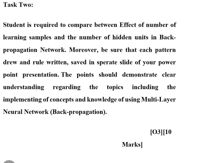 Solved Task Two: Student is required to compare between | Chegg.com