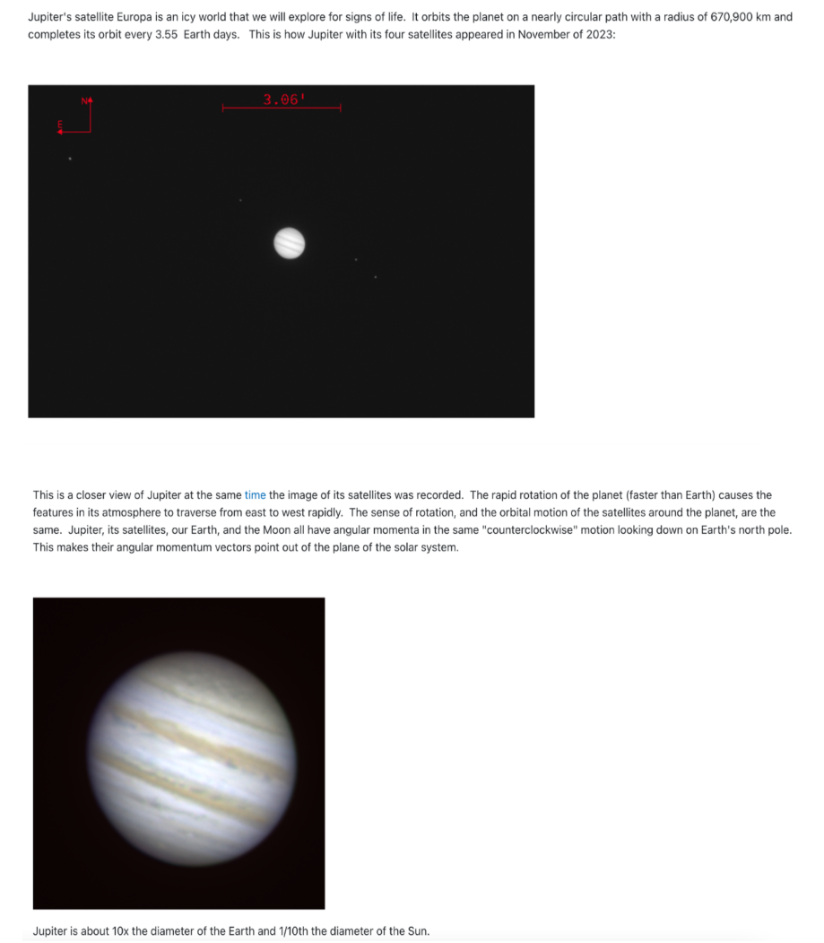 This is a closer view of Jupiter at the same time the | Chegg.com