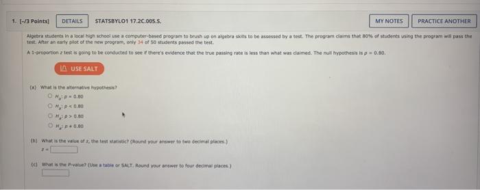 Solved 1. [-/3 Points) DETAILS STATSBYLO1 17.20.005.S. MY | Chegg.com Solved 1. [-/3 Points) DETAILS STATSBYLO1 17.20.005.S. MY | Chegg.com