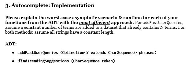 Autocomplete: ImplementationPlease explain the | Chegg.com