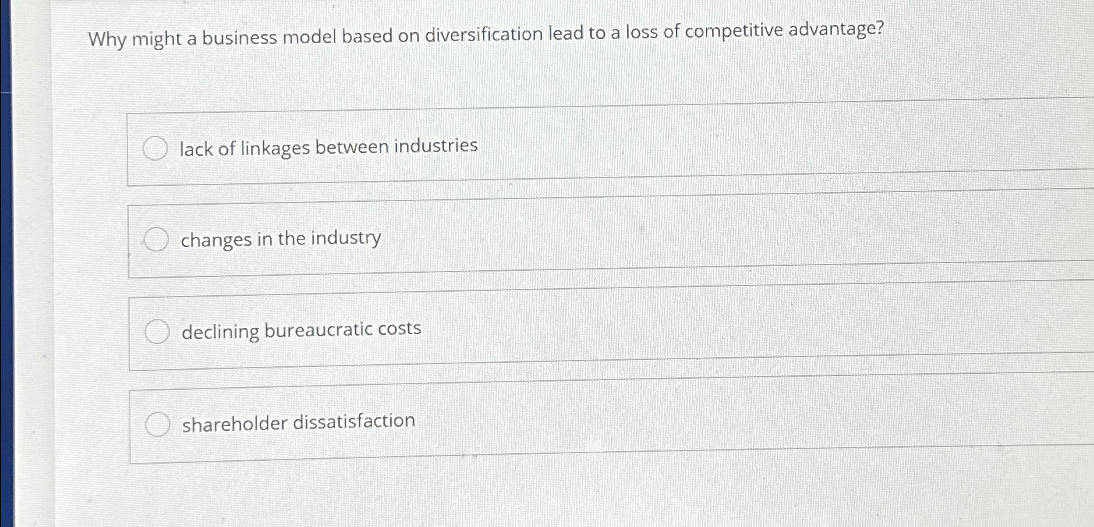 Solved Why might a business model based on diversification | Chegg.com