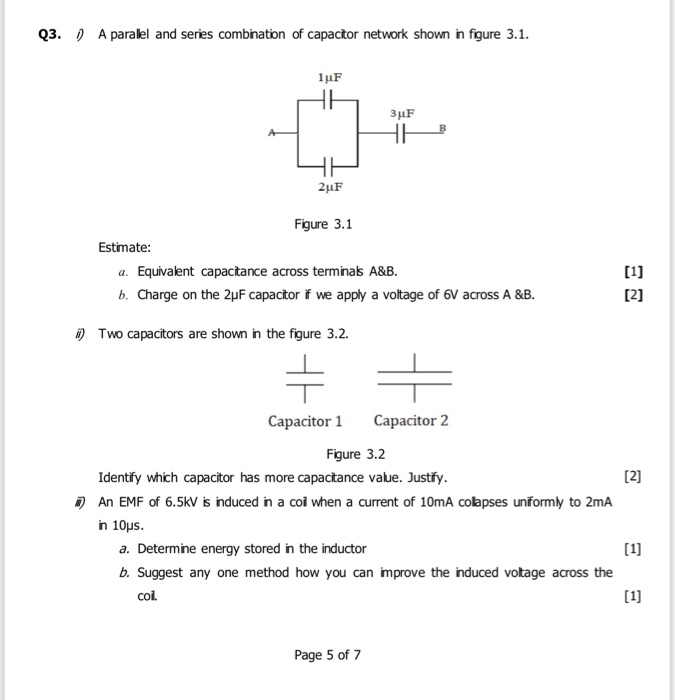 Solved Q3. A parallel and series combination of capacitor | Chegg.com