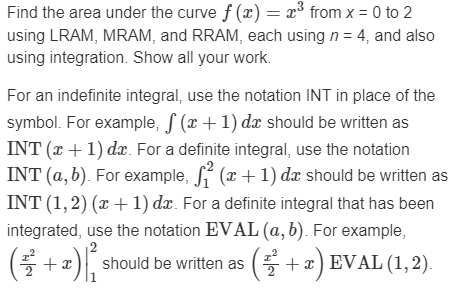 Solved Find the area under the curve f(x)=x3 ﻿from x=0 ﻿to | Chegg.com