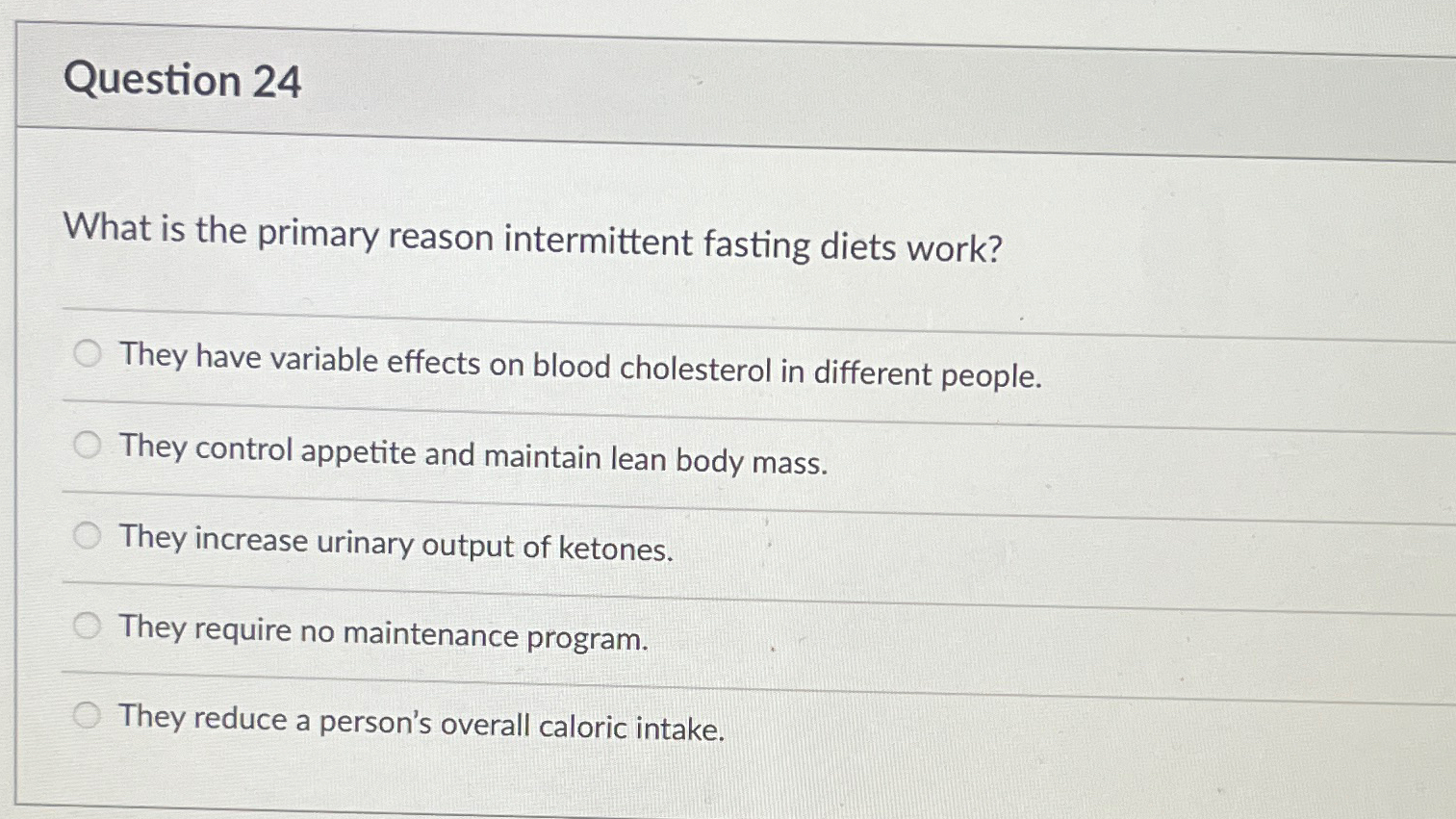Solved Question 24What is the primary reason intermittent | Chegg.com