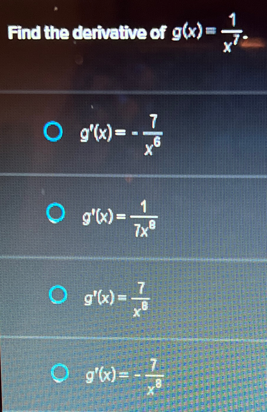 Solved Find the derivative of | Chegg.com