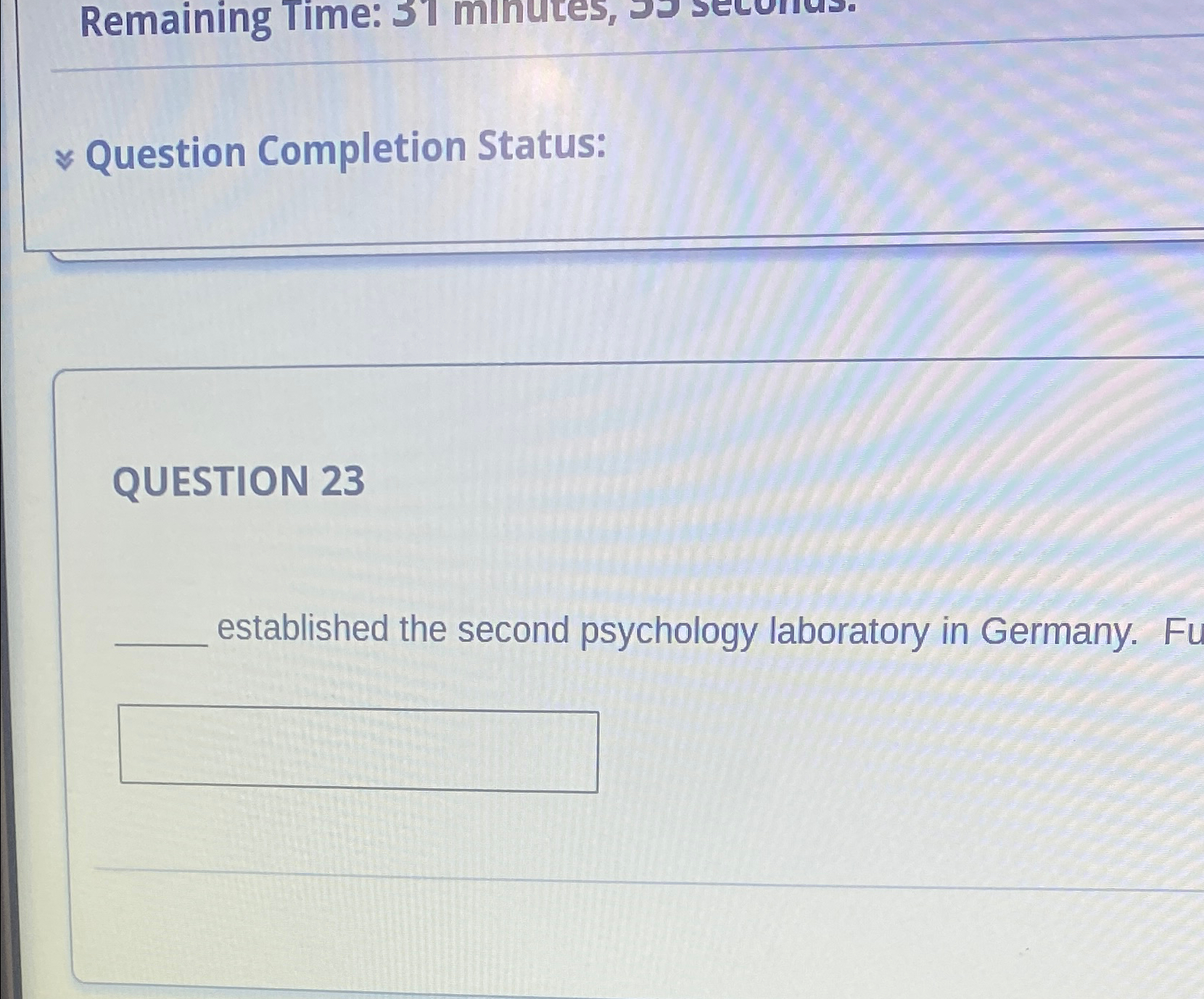 Solved Remaining Time: 5Question Completion Status:QUESTION | Chegg.com