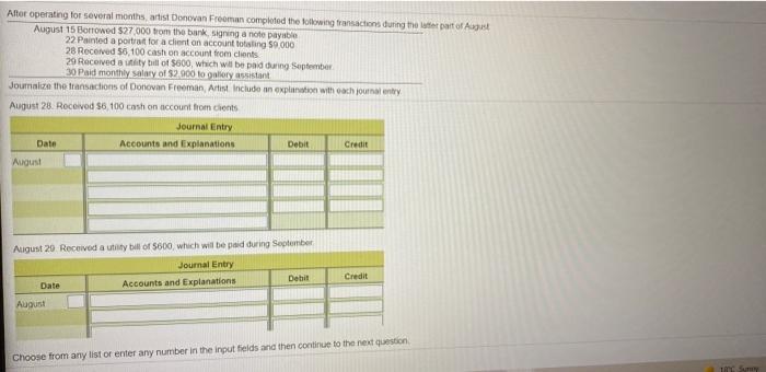Solved After operating for several months artist Donovan | Chegg.com
