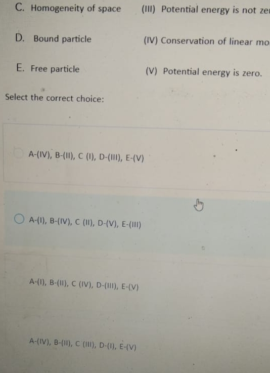Solved C. ﻿Homogeneity of space(III) ﻿Potential energy is | Chegg.com