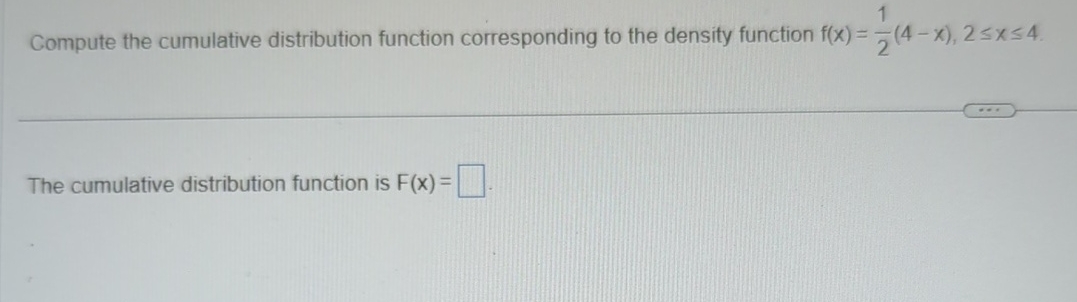 Solved Compute the cumulative distribution function | Chegg.com