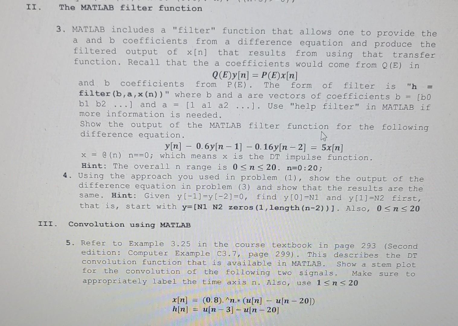 ECE 381: Laboratory 6 Discrete Time difference | Chegg.com