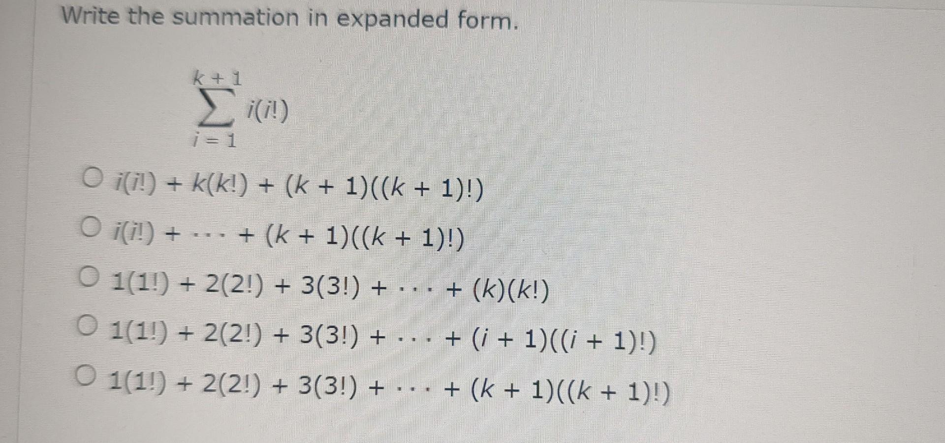 Solved Write the summation in expanded form. | Chegg.com