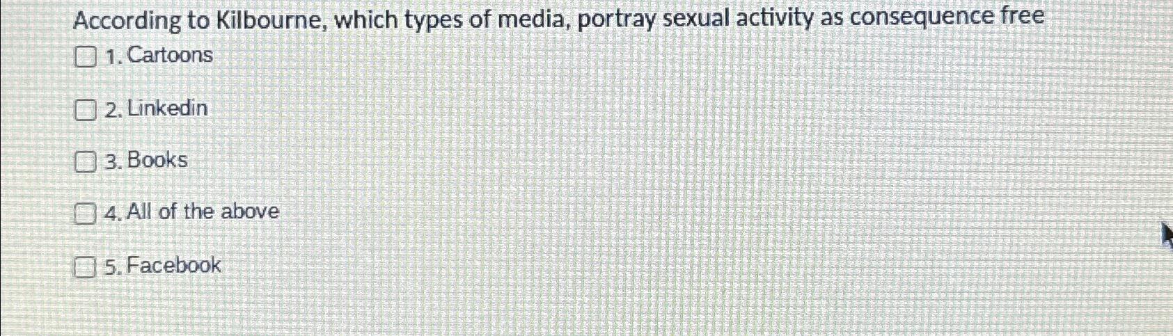 Solved According to Kilbourne, which types of media, portray | Chegg.com