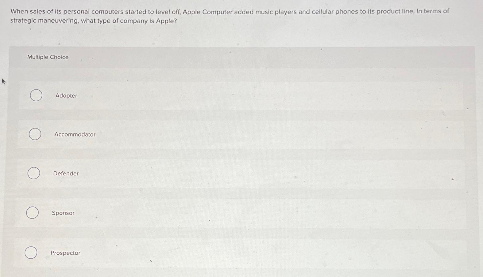 Solved When sales of its personal computers started to level | Chegg.com