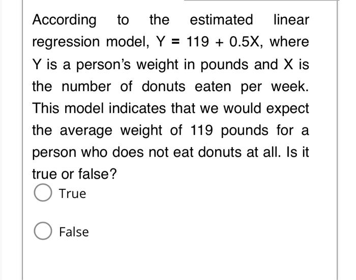 Solved According to the estimated linear regression model, | Chegg.com