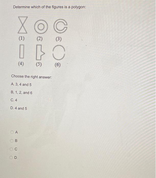 Solved Determine which of the figures is a polygon: Choose | Chegg.com