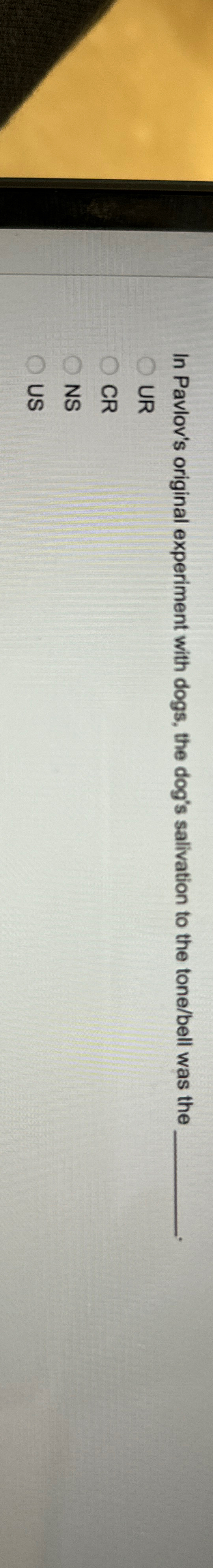Solved In Pavlov's original experiment with dogs, the dog's | Chegg.com