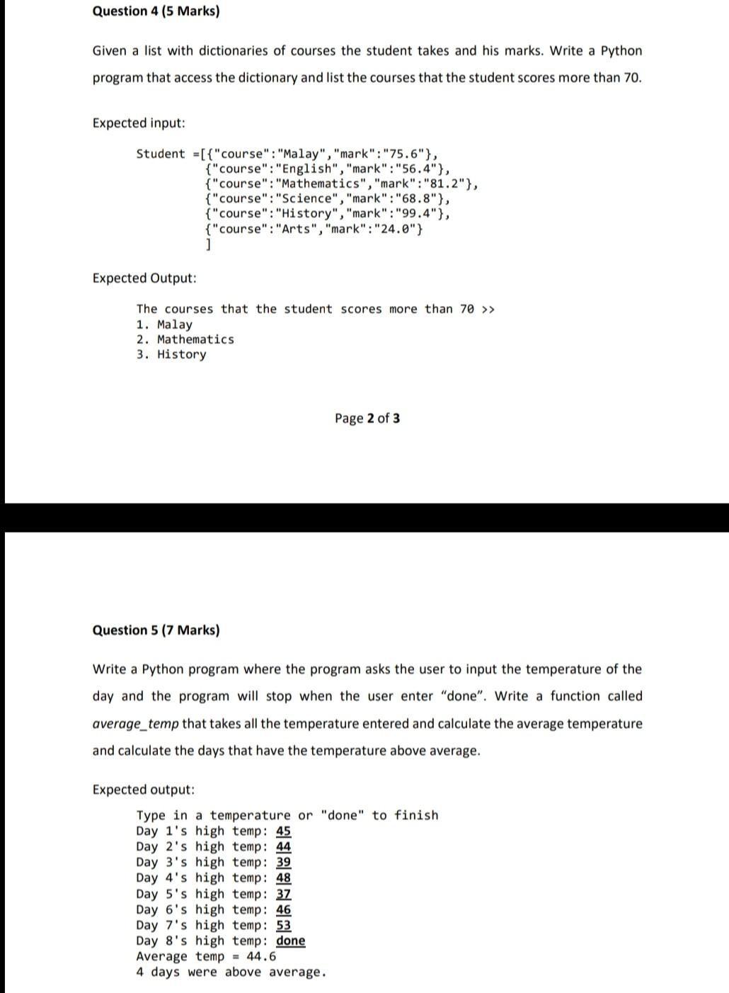 Solved Question 4 (5 Marks) Given a list with dictionaries | Chegg.com Solved Question 4 (5 Marks) Given a list with dictionaries | Chegg.com