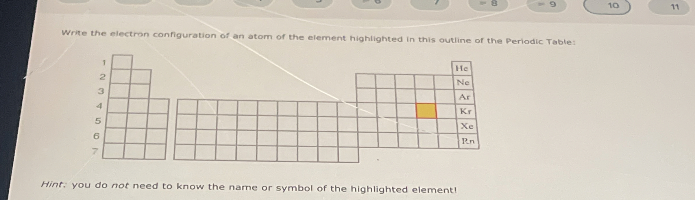Solved Write the electron configuration of an atom of the | Chegg.com